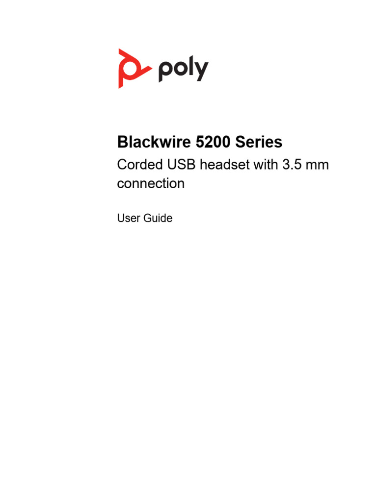 Blackwire 5200 Series User Guide | PDF | Headphones | Usb