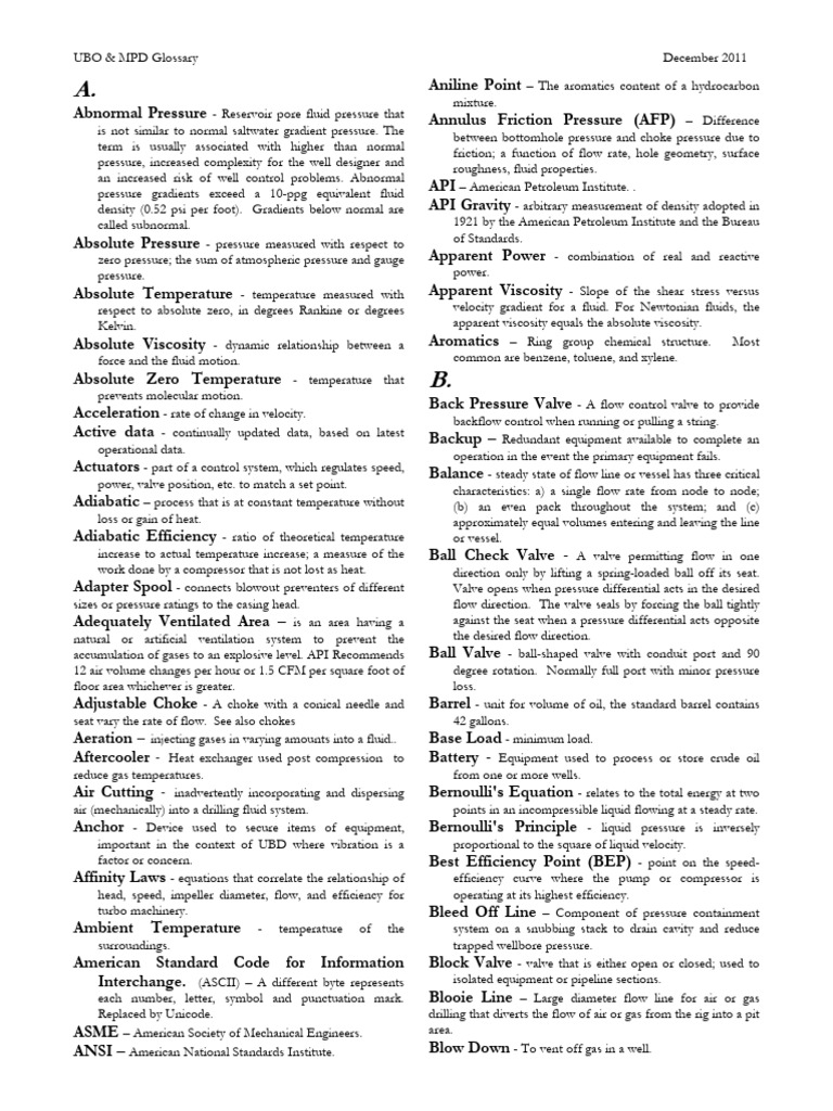 UBO MPD Glossary Dec11 | PDF