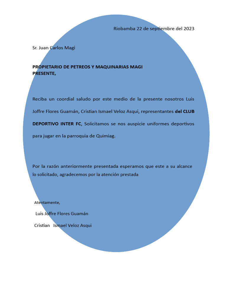 Propietario de Petreos Y Maquinarias Magi Presente,: Atentamente | PDF | Juegos y actividades