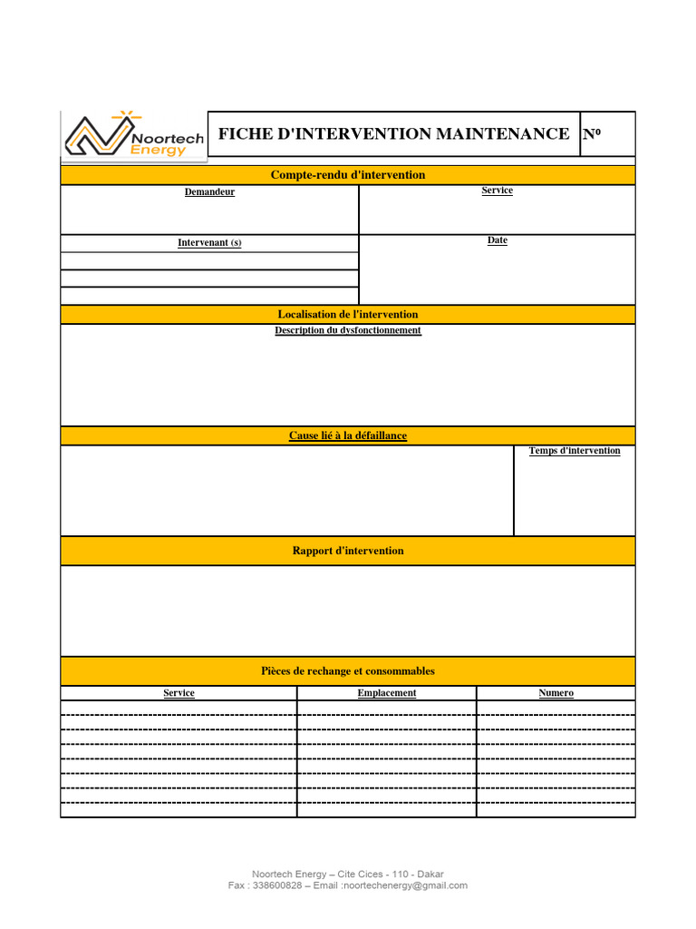Fiche D'intervention | PDF