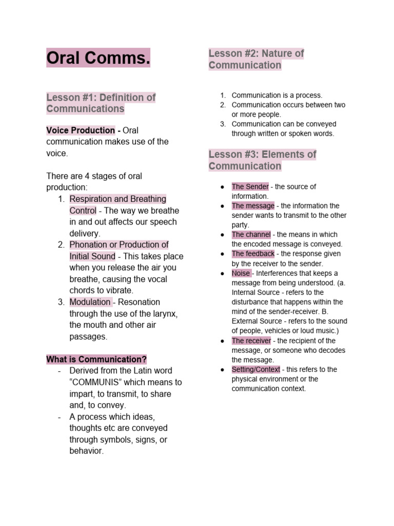 Oral Communication Reviewer | PDF | Communication | Human Communication Oral Communication Reviewer | PDF | Communication | Human Communication