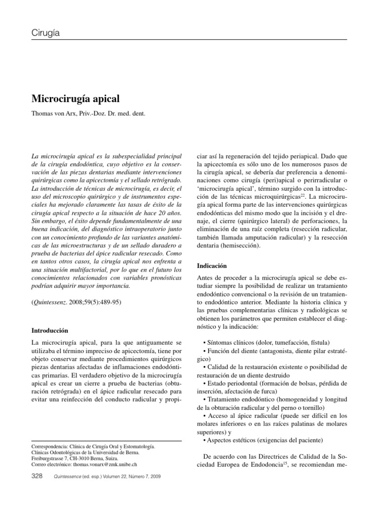 Microcirugía Apical | PDF | Cirugía | Odontología