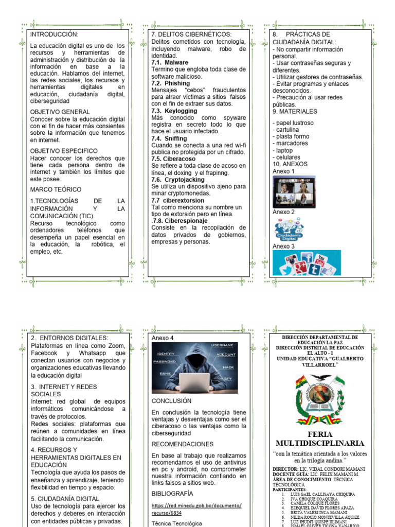 Triptico Educcacion Digital 2 C | PDF | Internet | Malware