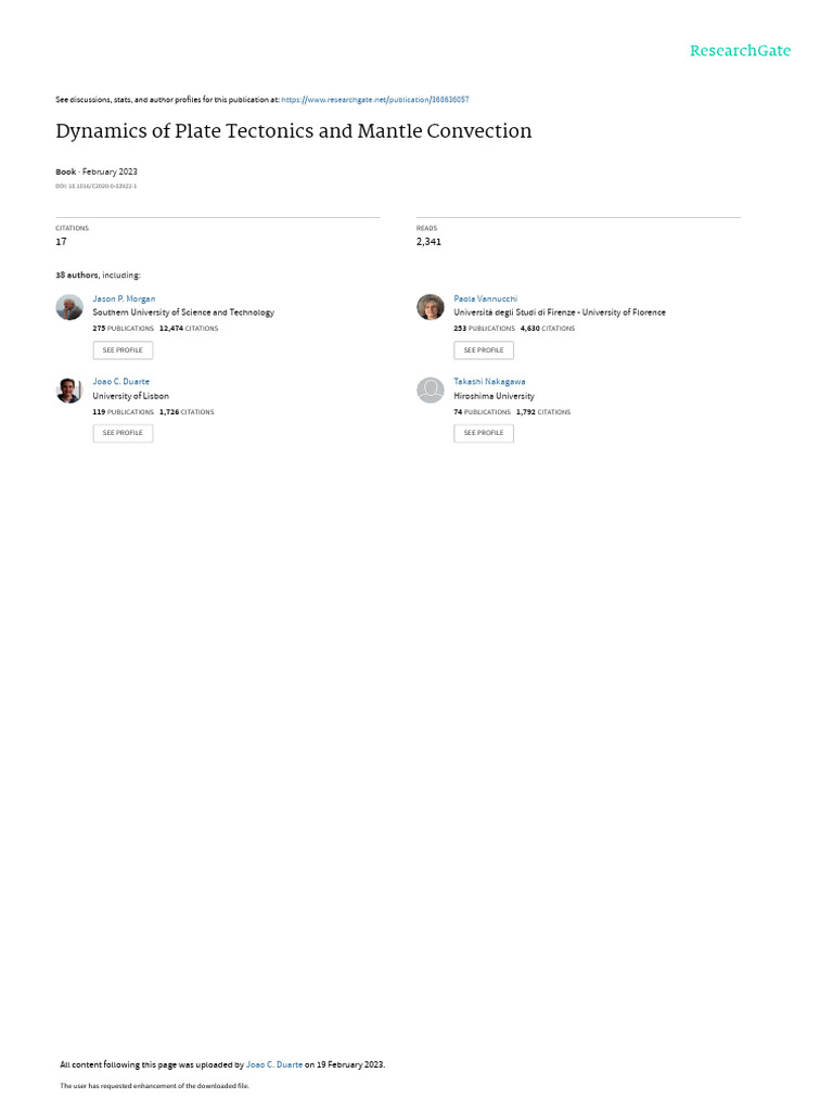 Front Matter 2023 Dynamics of Plate Tectonics and Mantle Convection ...