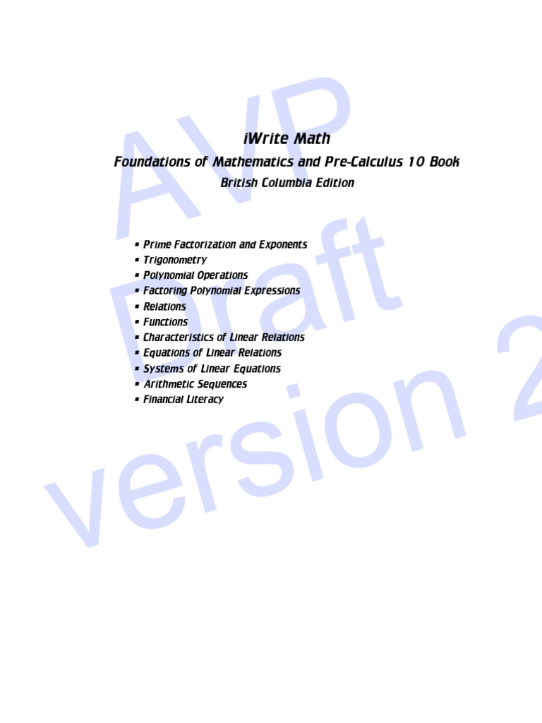 BC10 Web | PDF | Equations | Multiplication