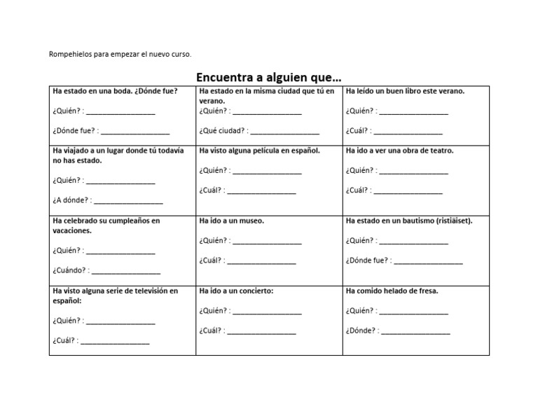 Actividad Rompehielos | PDF