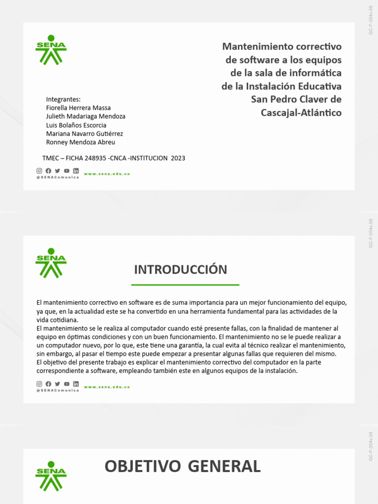 Formato Presentacion SENA Logo Verde | PDF | Software | Informática