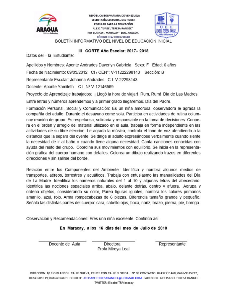 Boletas Iii Momento | Descargar gratis PDF | Educación de la primera ...
