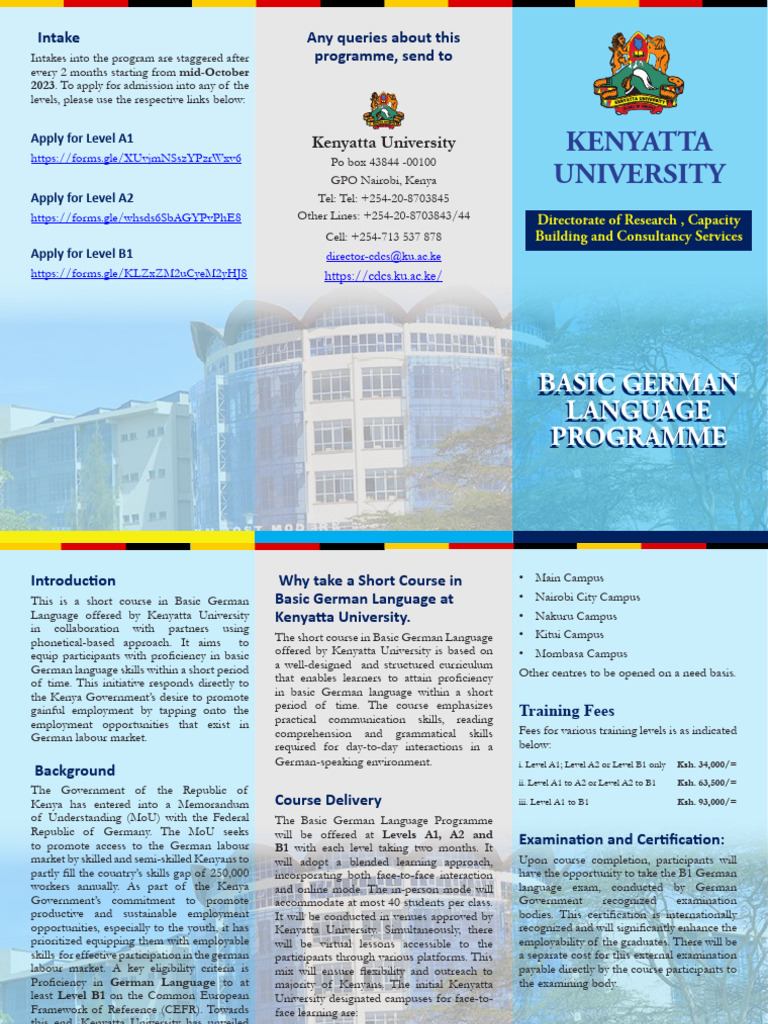 Basic German Course at Kenyatta University | PDF | Kenya | Learning