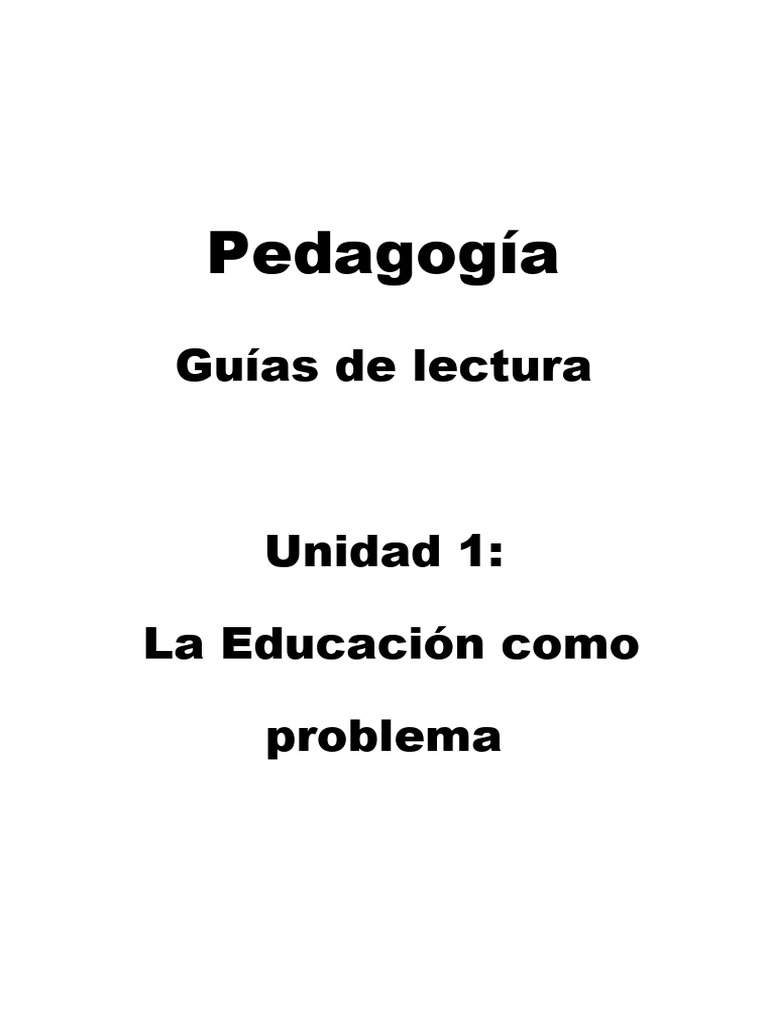 Guías de Lectura Unidad 1 | PDF