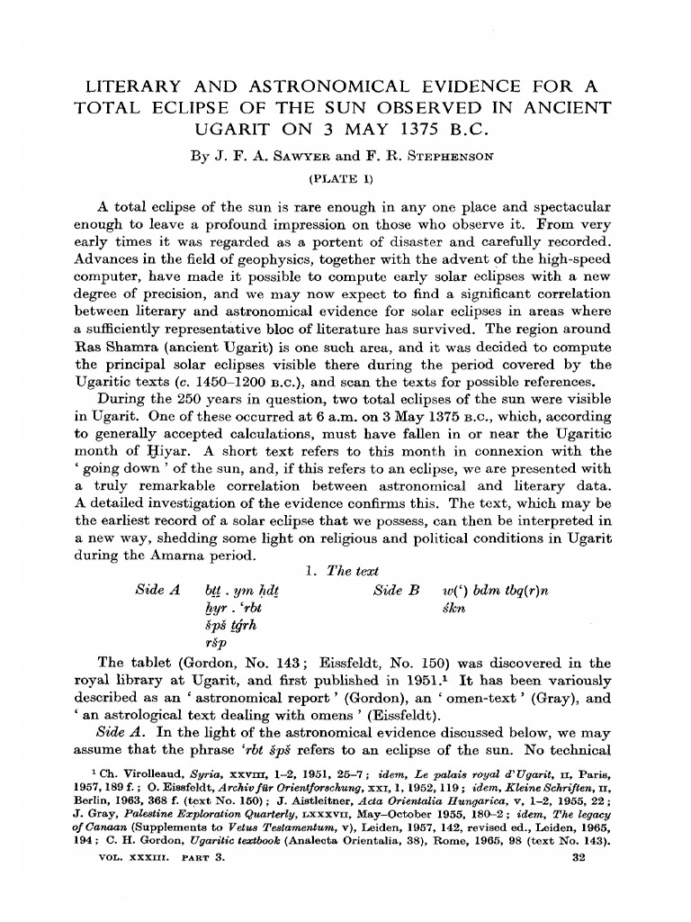 Lliterary and Astronomical Evidence For A Total Eclipse of The Sun ...