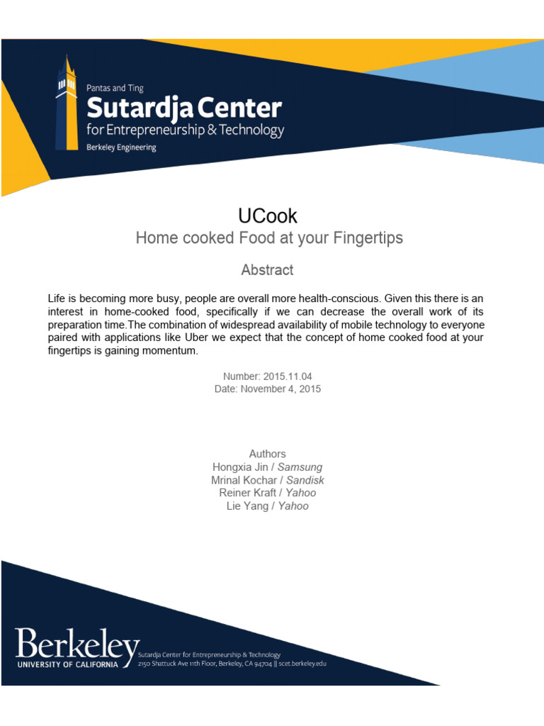 U Cook White Paper | PDF