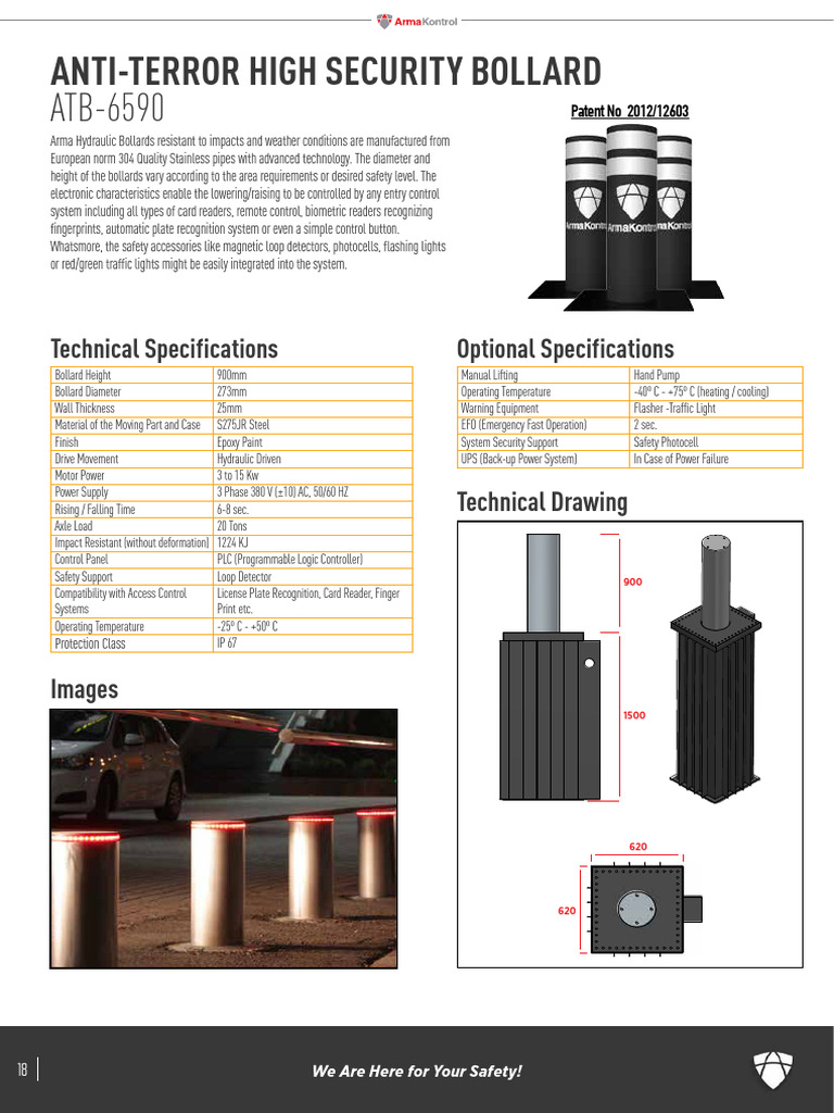 High Security Anti-Terror Bollard Specs | PDF