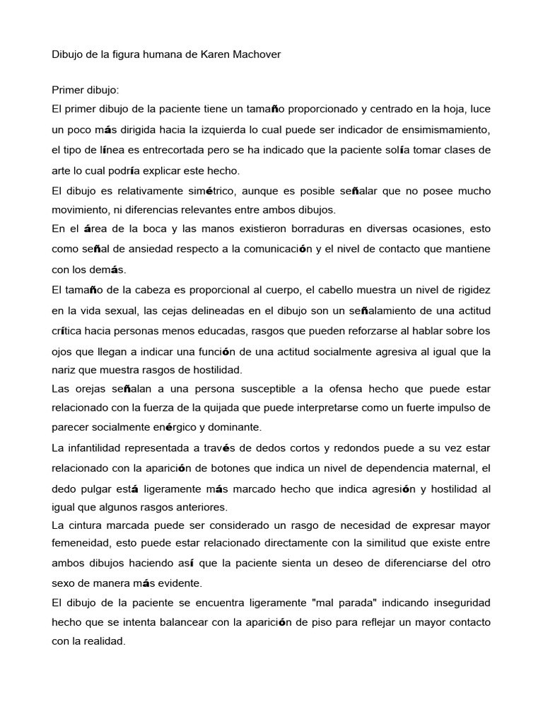 Interpretación Machover | PDF | Dibujo | Percepción