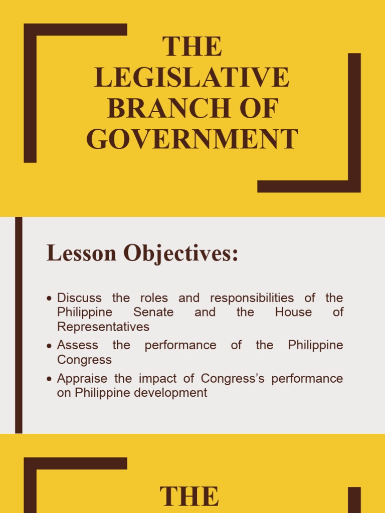 The Legislative Branch of Government | PDF
