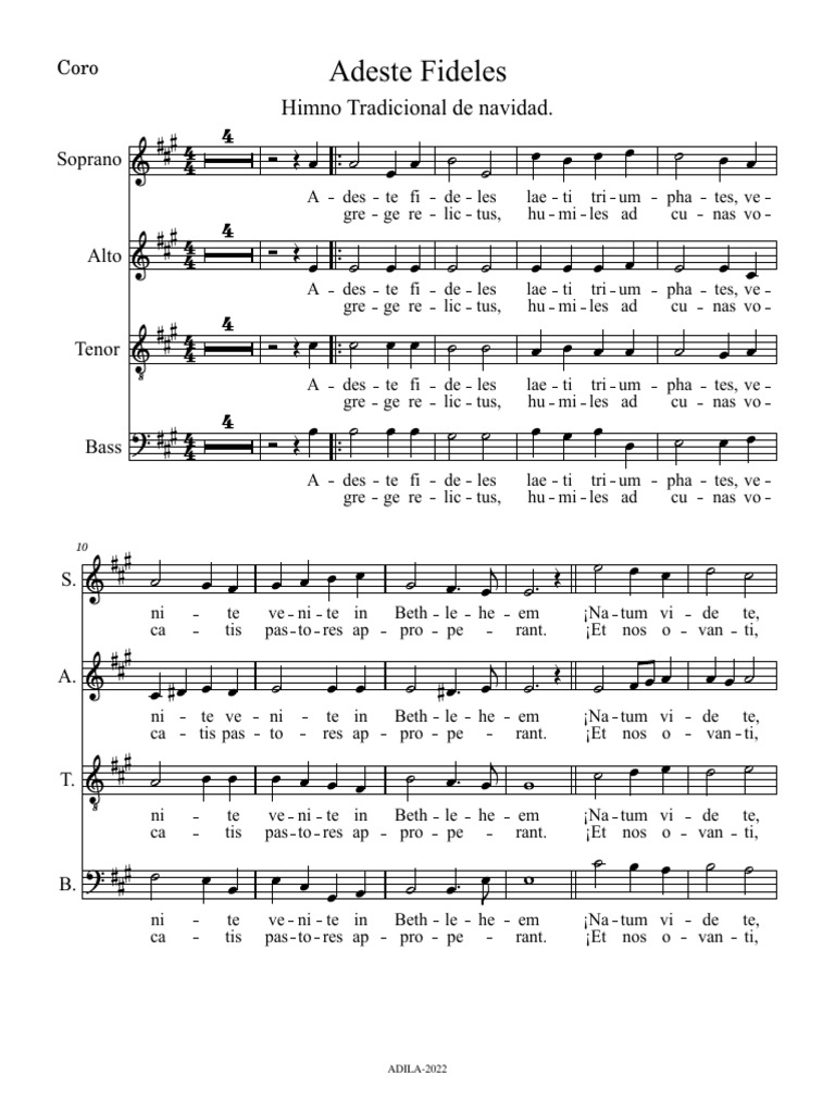 Adeste Fideles-CORO | PDF