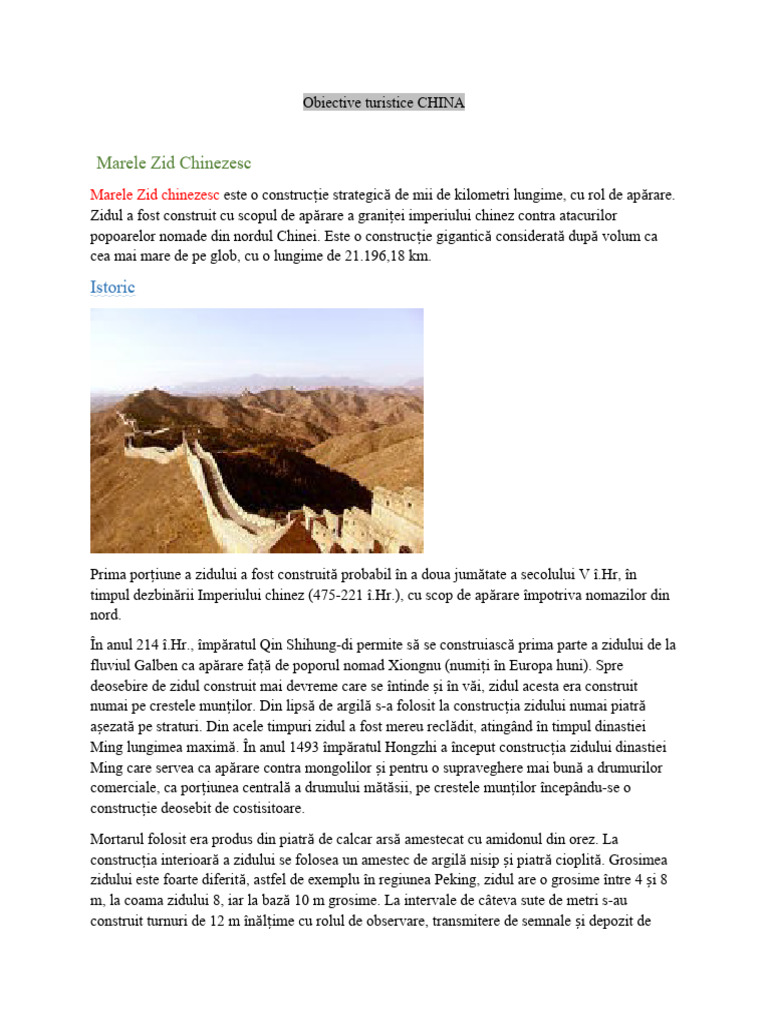 Obiective Turistice Docs | PDF