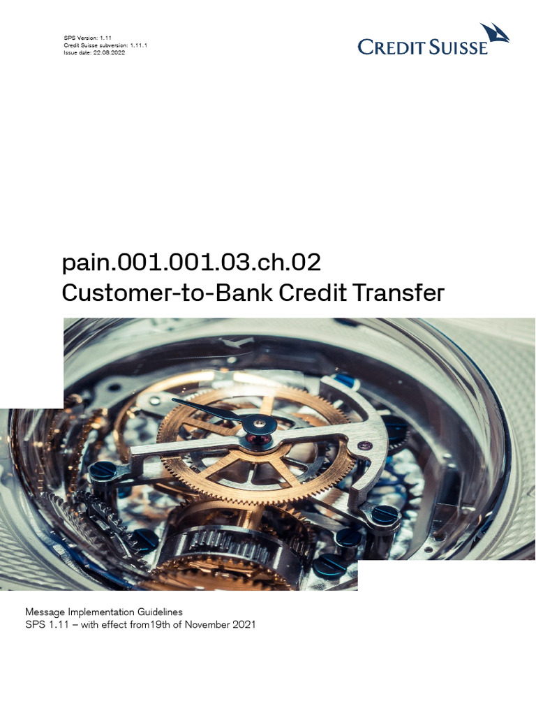 Pain 001 001 03 Six | PDF | Xml | Xml Schema