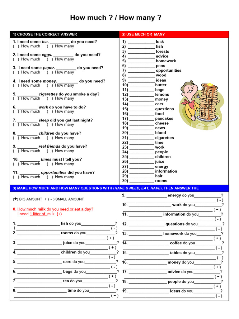 How Much and How Many Practice | PDF