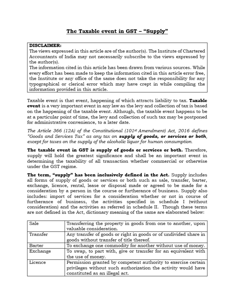 UNIT 2 (1) Taxable Event - Printed Notes | Download Free PDF | Taxes ...