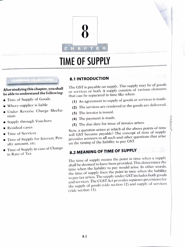 UNIT 2 (4) Time of Supply | PDF | Invoice | Payments