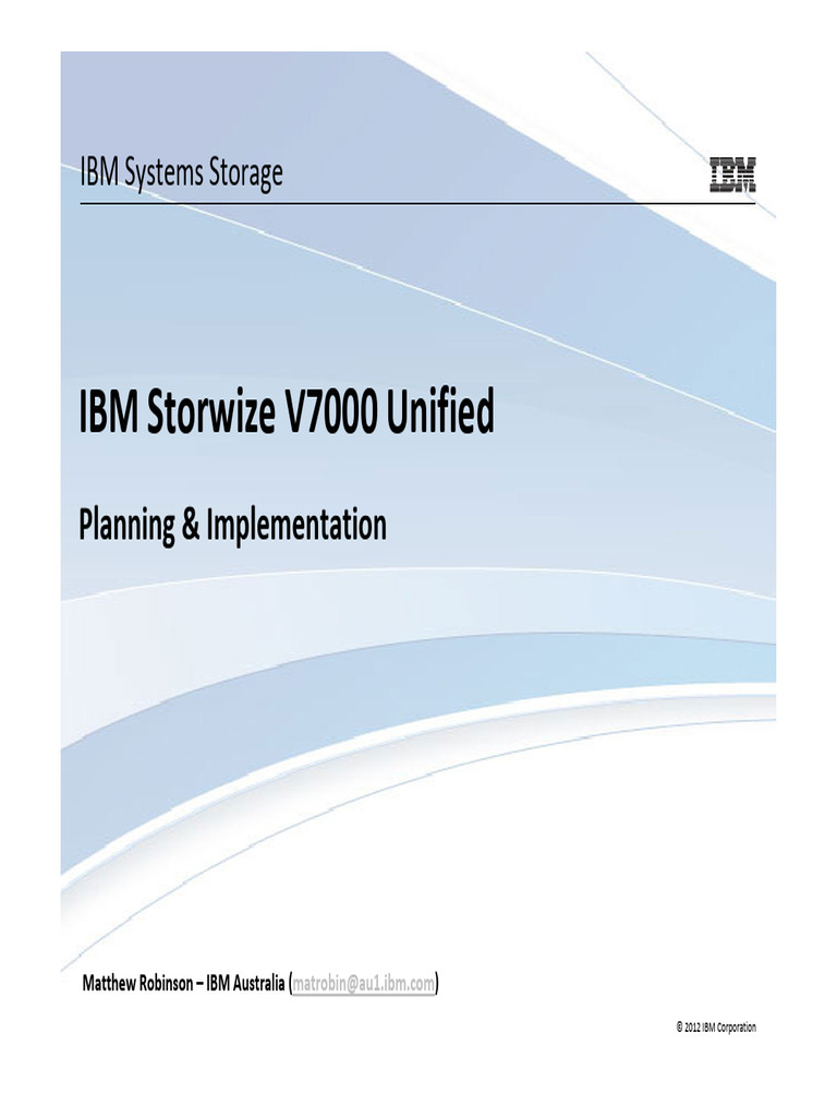 IBM Storwize V7000 Unified | PDF | File System | Backup