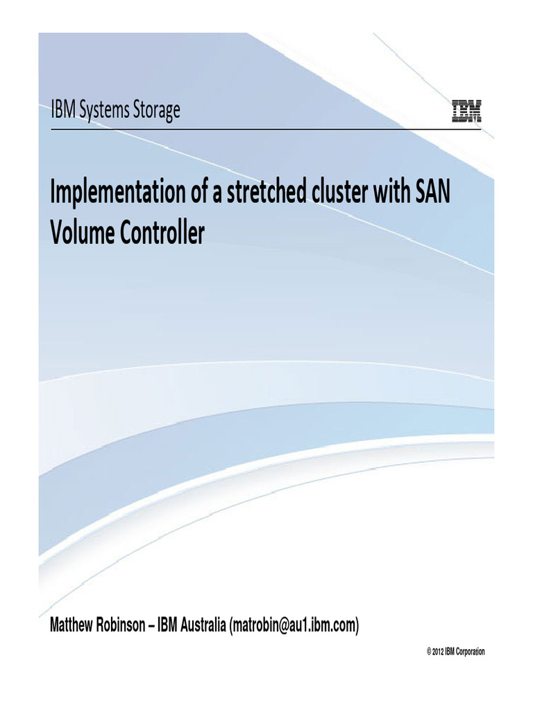 Implementation of A Stretched Cluster With SVC | PDF | Computer Cluster ...