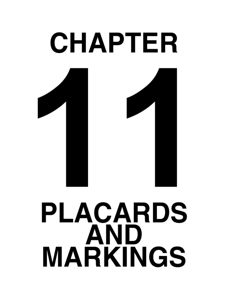 Chapter 11 - Placards and Markings | PDF