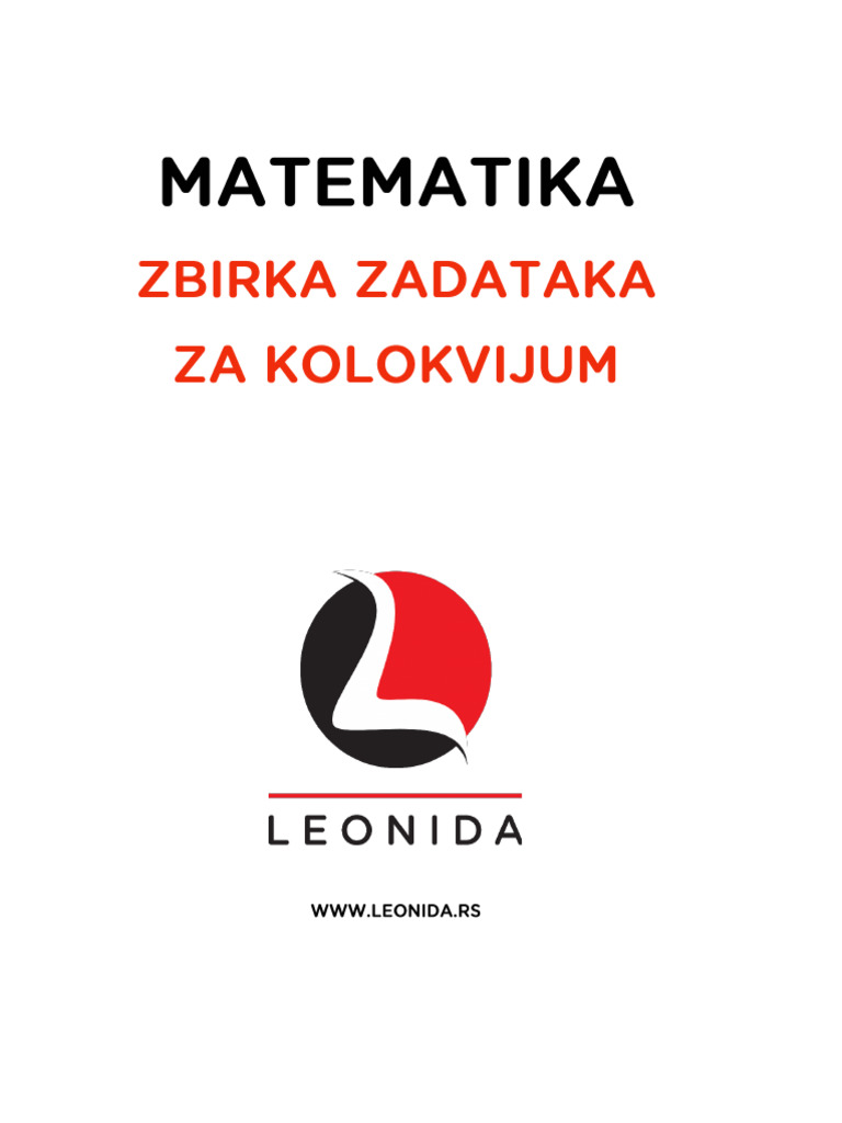 Zbirka Zadataka Za Prvi Kolokvijum Iz Matematike 2023 | PDF
