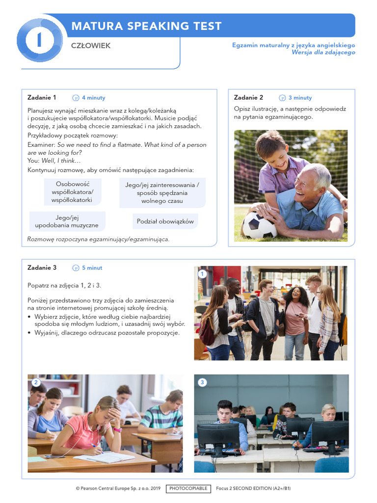 Focus 2 2ed Matura Speaking Unit 1 For Student | PDF