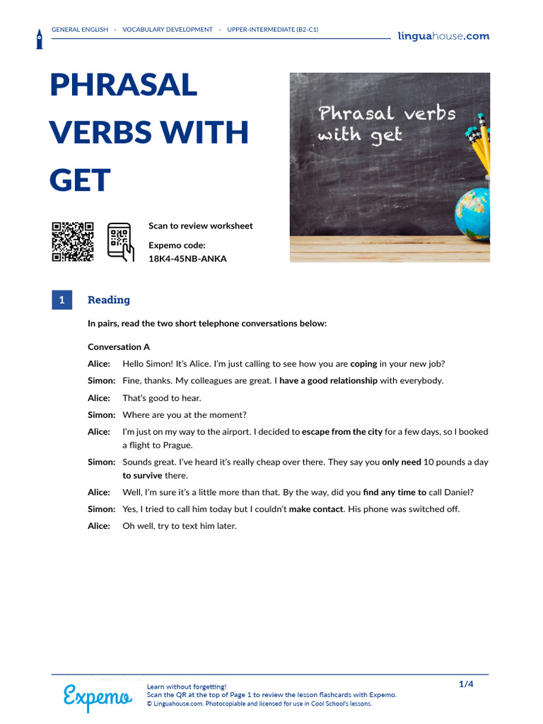 Phrasal Verbs With Get British English Student Ver2 | PDF