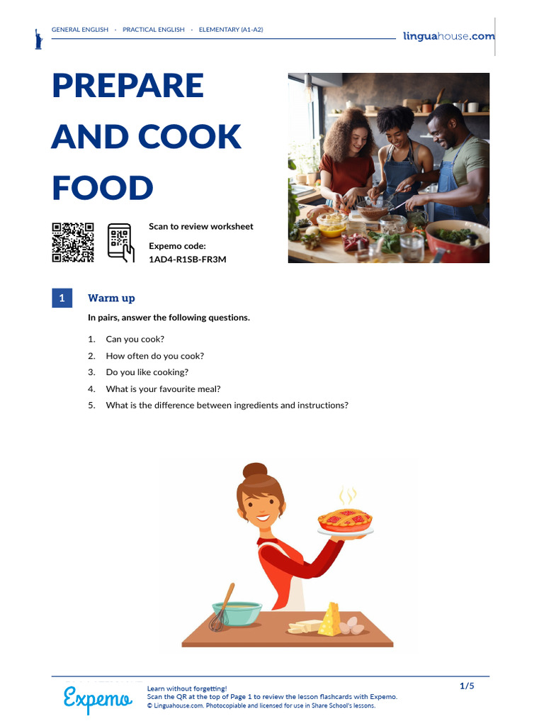 Cooking Vocabulary and Recipes Guide | PDF | Cooking | Pasta