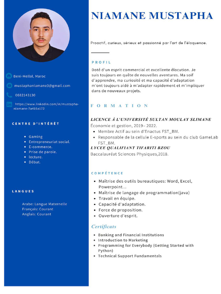 Mustapha Niamane CV - Compressed | PDF