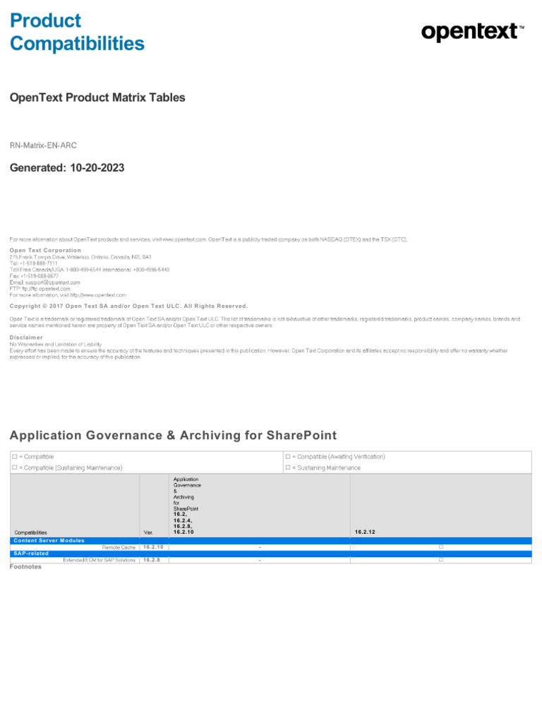 CompatibilityMatrix Current Letter | PDF | Application Software ...