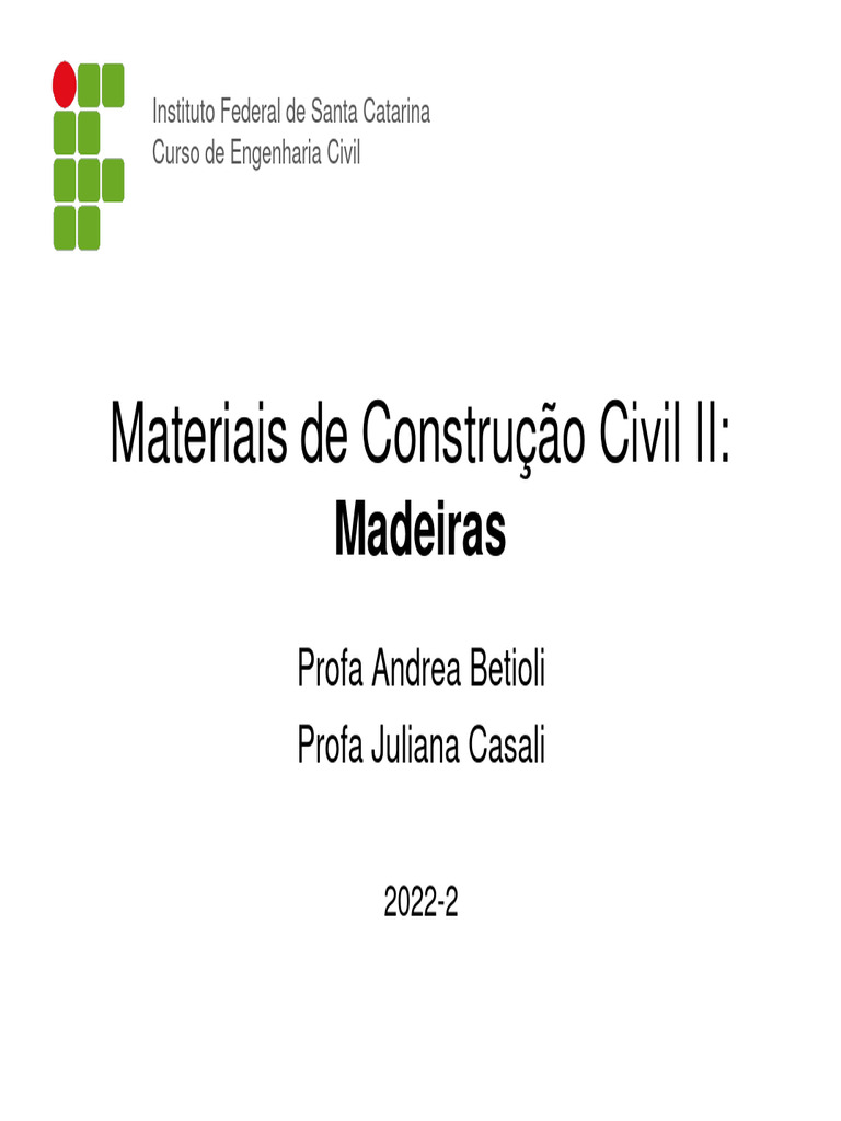 Aula Madeira 2022 2 Compressed | PDF | Madeira | Resistência dos materiais
