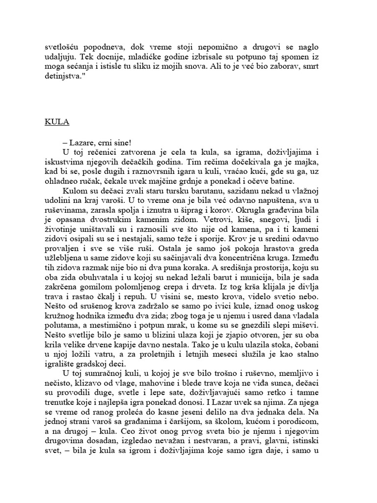 Ivo Andrić - Kula, Knjiga, Prozor | PDF