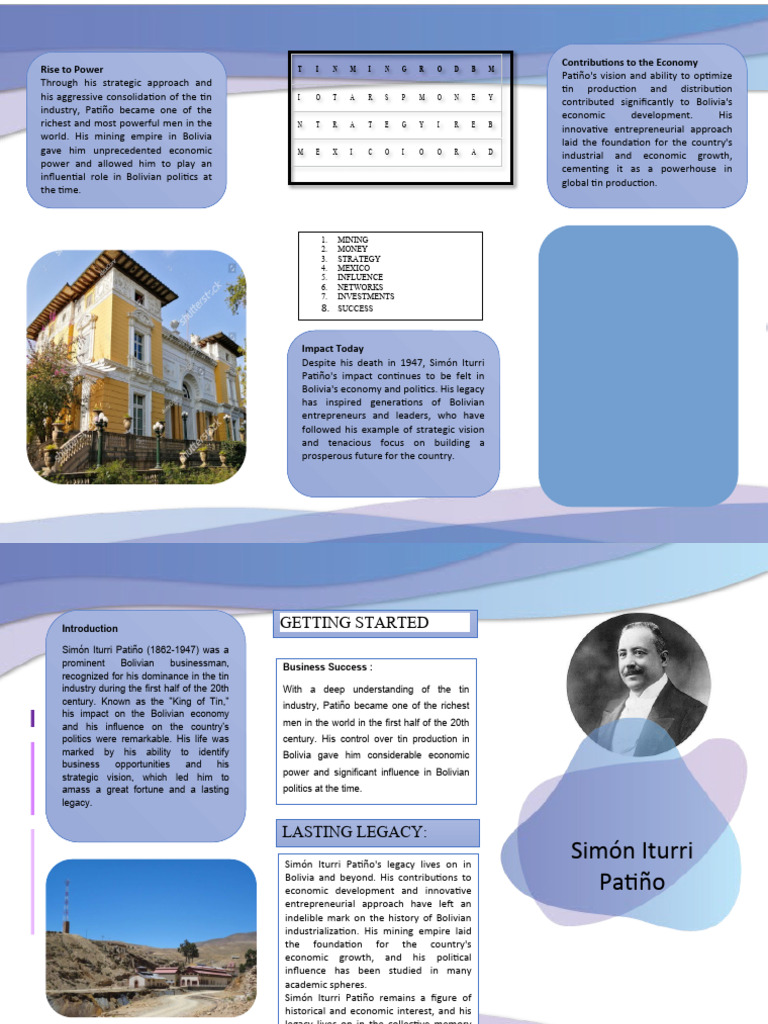 Triptico en Ingles Simon y Patiño | PDF | Bolivia | Entrepreneurship