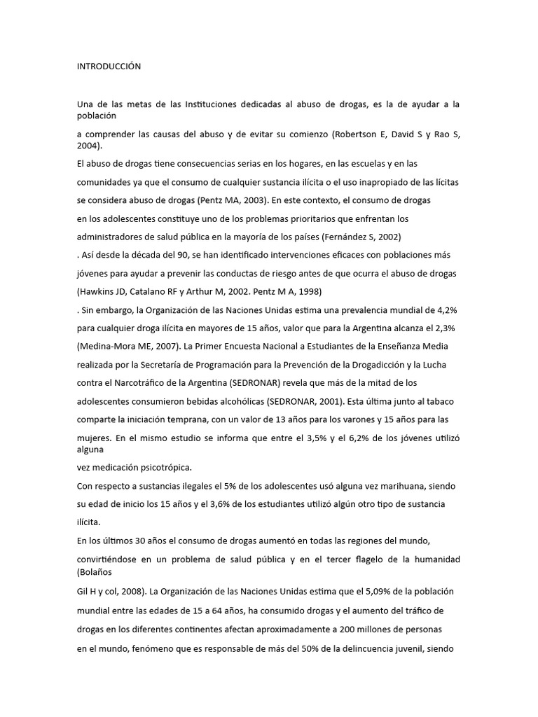 La Drogadiccion | PDF | La dependencia de sustancias | Drogas