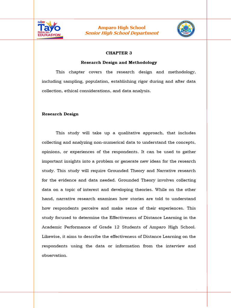 CHAPTER 3 Final Print | PDF | Questionnaire | Methodology