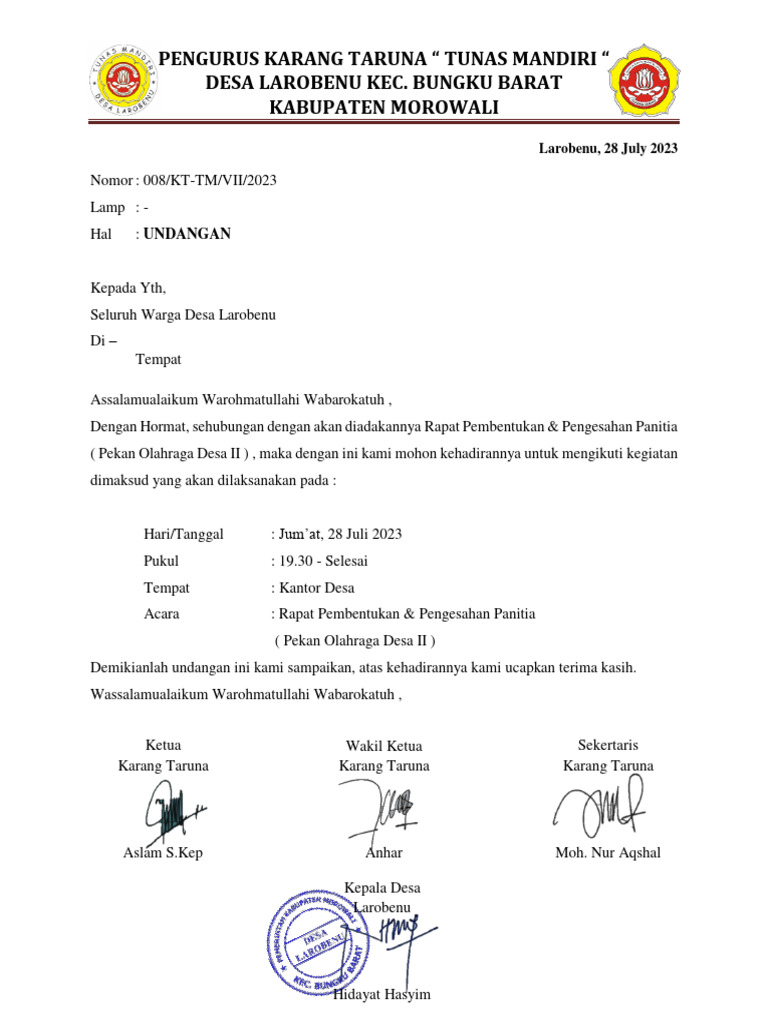 Surat Pembentukan Panitia Pdf
