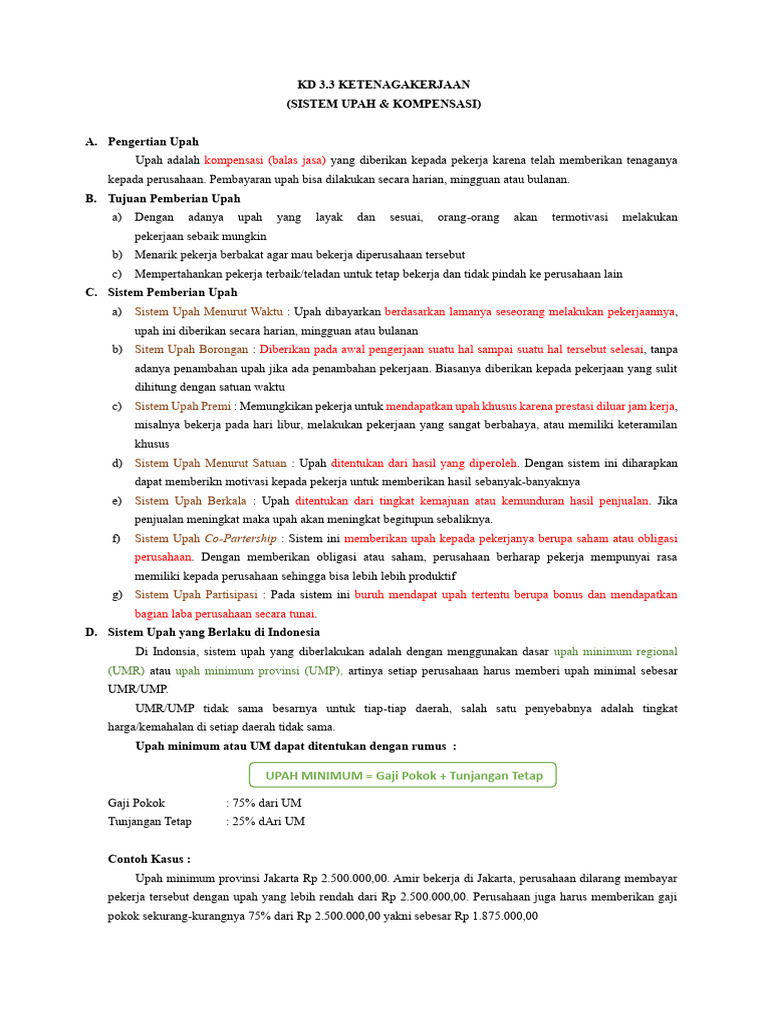 Latihan Soal - Sistem Upah | PDF