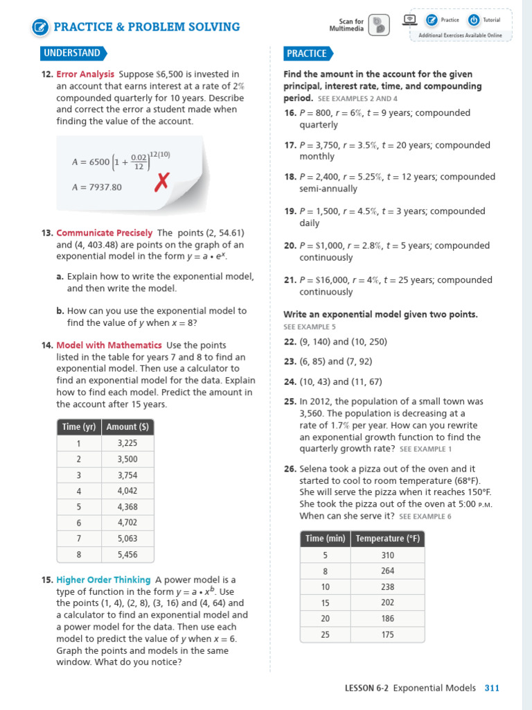6.2 Practice and Problem Solving | PDF | Interest | Applied Mathematics