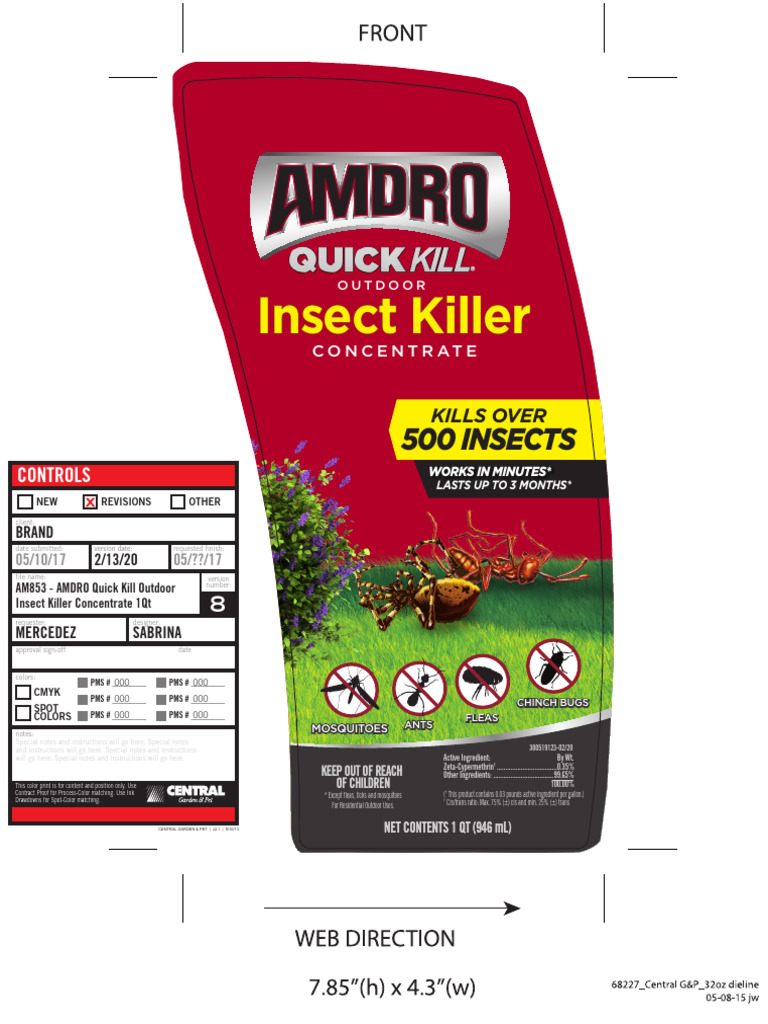 Amdro Quick Kill Outdoor Insect Killer Concentrate 32oz Label | PDF ...