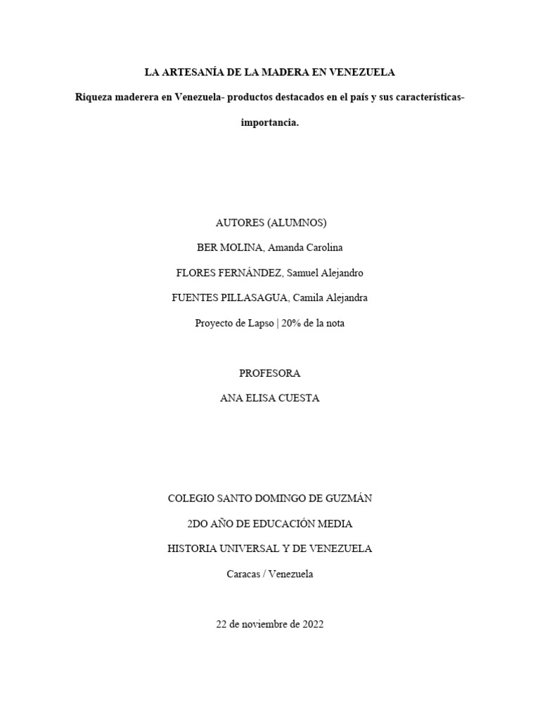 La Artesanía de La Madera | PDF | Venezuela | Arboles