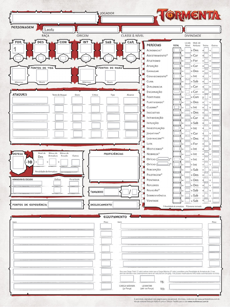 Tormenta_20_ficha_copia_cópia | PDF