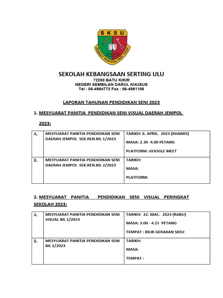 Laporan Aktiviti Panitia Pendidikan Seni Visual | PDF