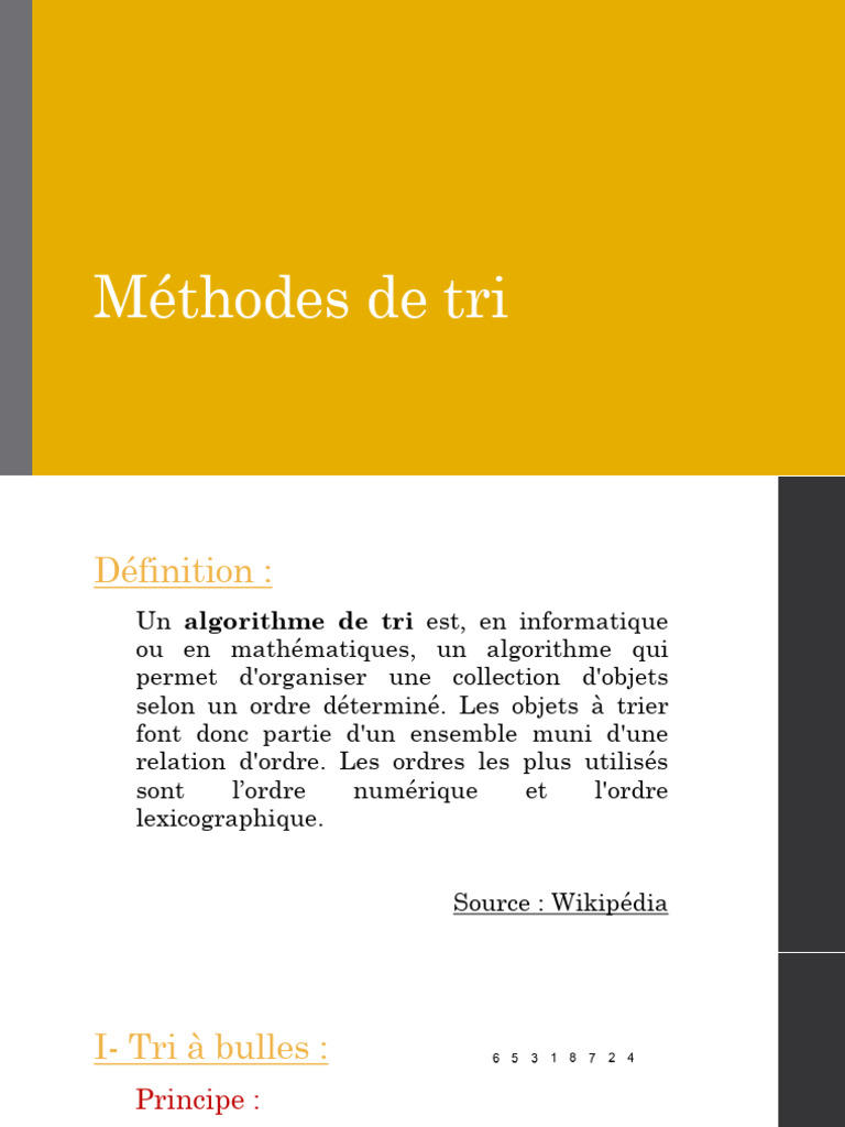 Algorithmes de Tri Cours1 | PDF | Algorithmes | Informatique