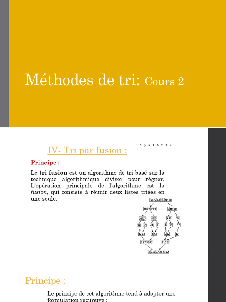 Algorithmes de Tri Cours2 | PDF | Algorithmes et structures de données ...