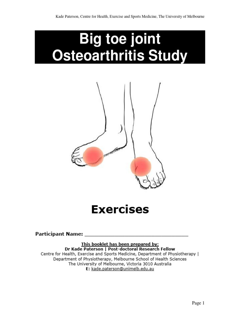 Foot OA Pilot Exercise Sheets For Website | PDF | Osteoarthritis | Foot