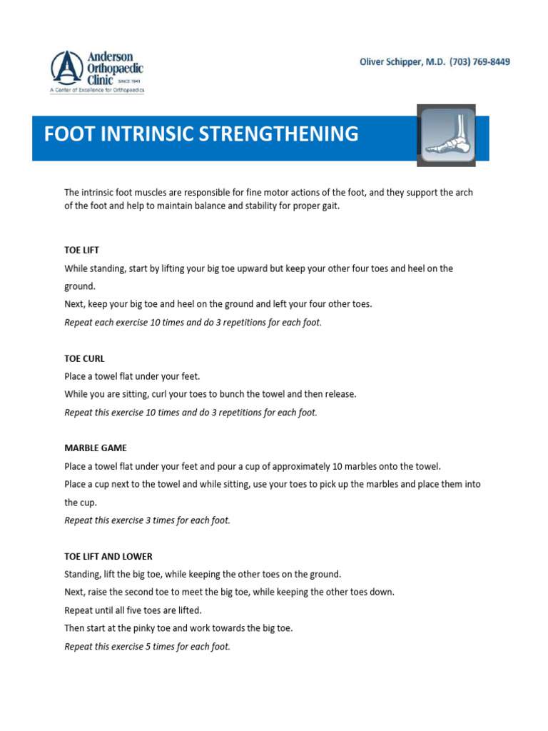 Foot Muscle Exercises Guide | PDF